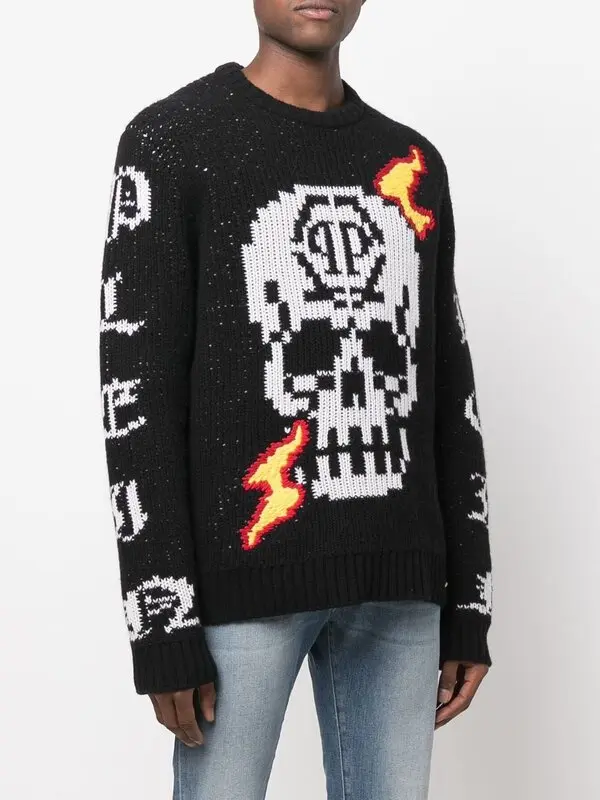 Philipp Plein Skull-detail Knit Jumper - Black