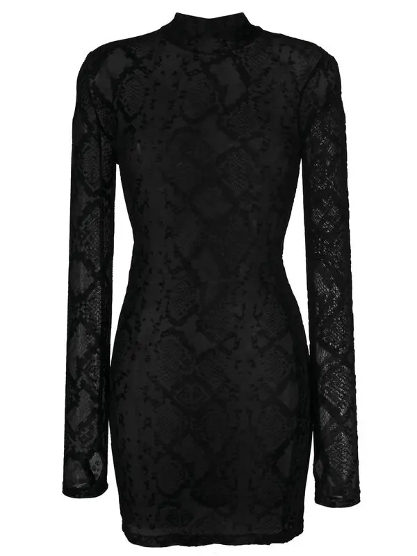 Philipp Plein Snakeskin-print Sheer Dress