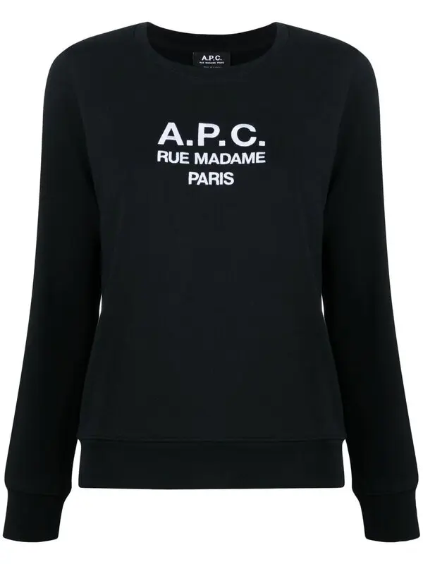 A.p.c. Tina Logo-embroidered Sweatshirt - Black