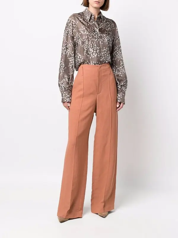 Brunello Cucinelli Chain Trim Wide-leg Trousers