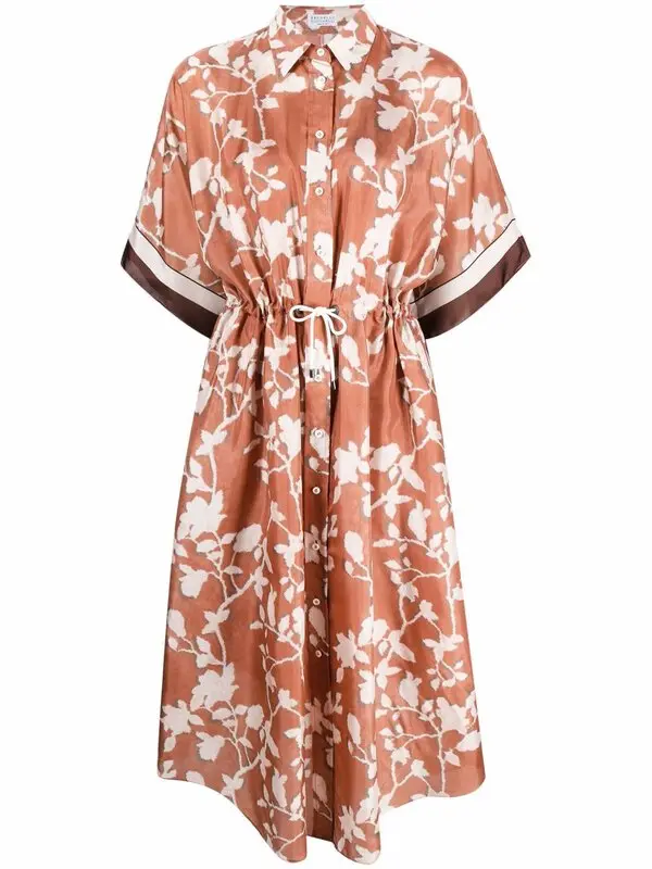 Brunello Cucinelli Floral-print Shirt Dress