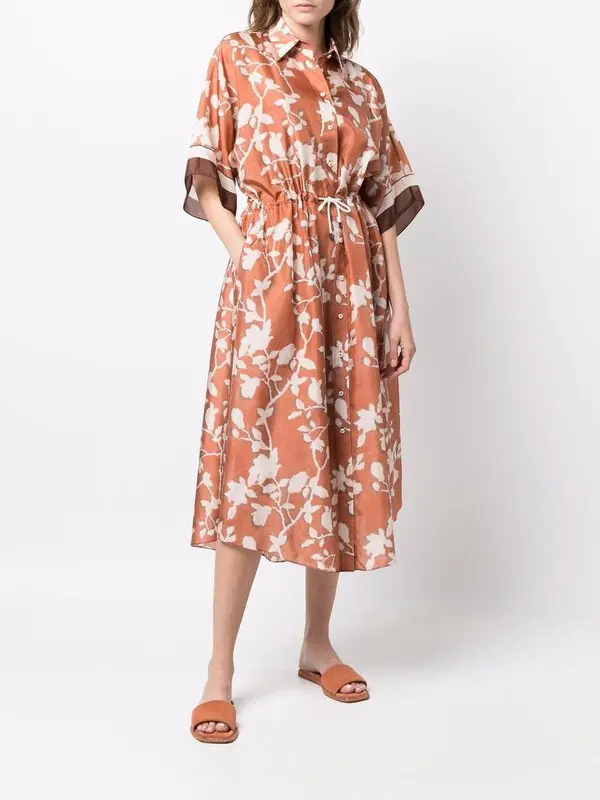 Brunello Cucinelli Floral-print Shirt Dress