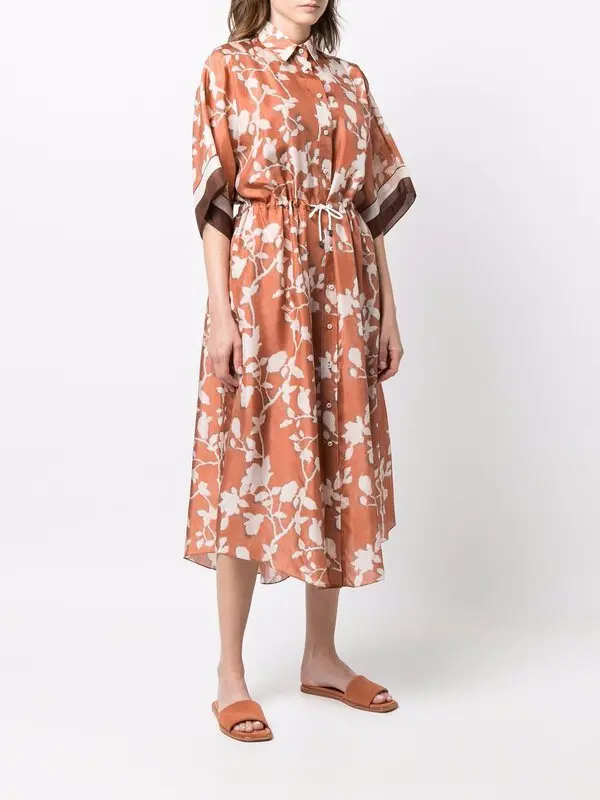 Brunello Cucinelli Floral-print Shirt Dress