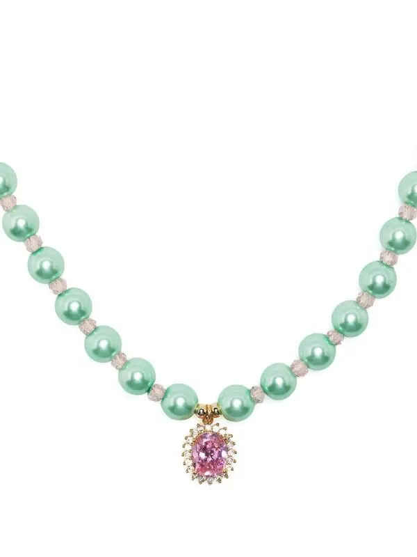 A SINNER IN PEARLS Beaded Necklace - Green