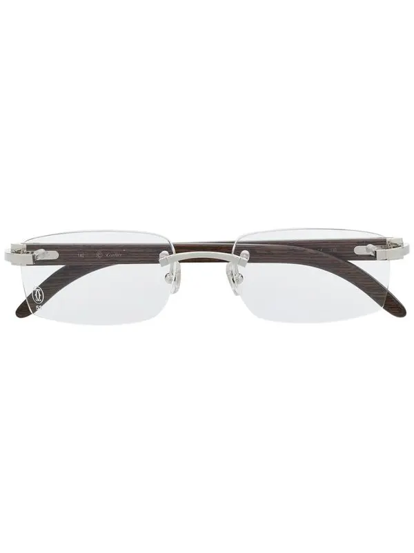 CARTIER Rectangular-frame Eyeglasses - Silver