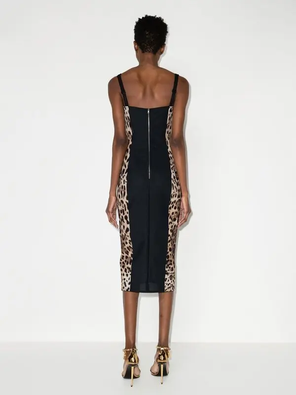 Dolce & Gabbana Leopard-print Midi Dress - Neutrals
