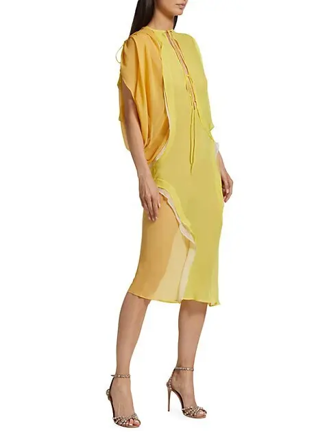 Christopher Esber Silk Draped Dress Size