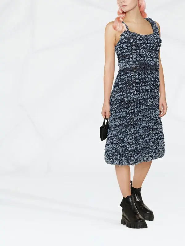 DIESEL® Sleeveless Square Neck Textured Dress