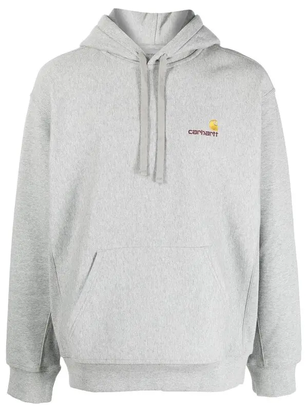 Carhartt Work In Progress Embroidered-logo Cotton Hoodie - Grey