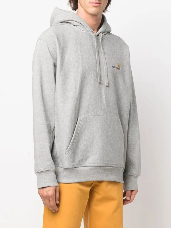 Carhartt Work In Progress Embroidered-logo Cotton Hoodie - Grey