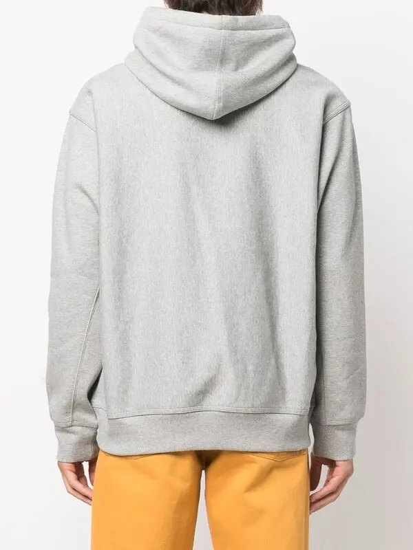 Carhartt Work In Progress Embroidered-logo Cotton Hoodie - Grey