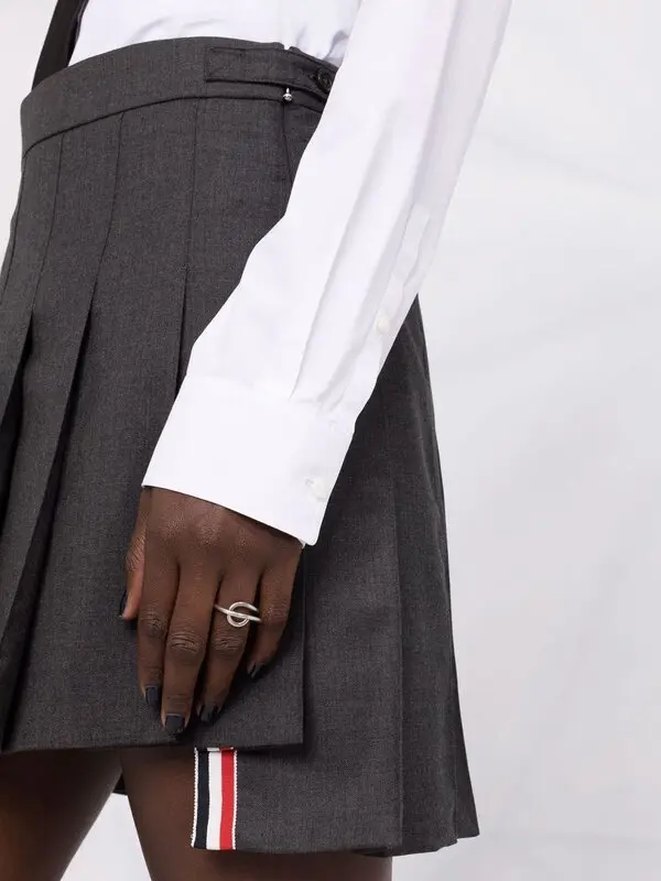 Thom Browne Super 120's Twill Pleated Mini Skirt - Grey