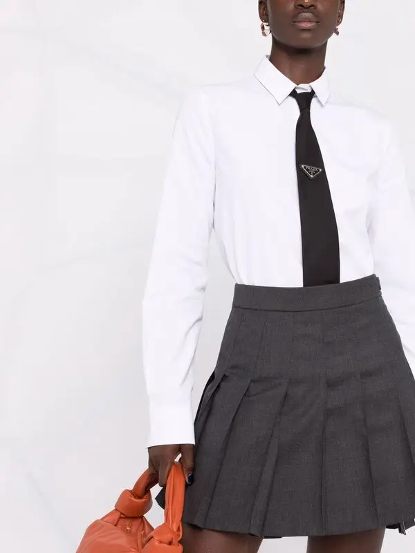 Thom Browne Super 120's Twill Pleated Mini Skirt - Grey