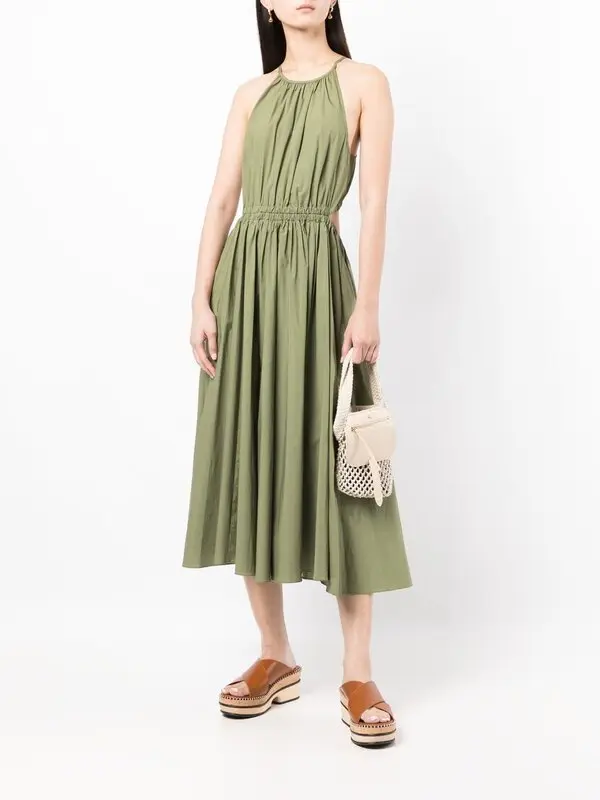 Michael Kors Gathered Halterneck Midi-dress