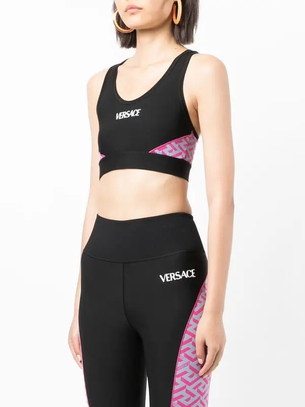 Versace La Greca Logo-print Bralette