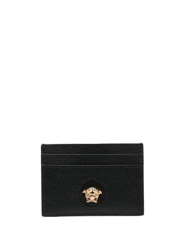 Versace La Medusa Leather Cardholder - Black