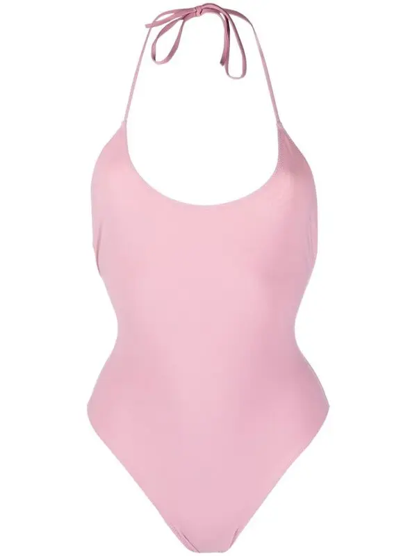 LIDO Scoop-neck Tie-fastening One-piece - Pink