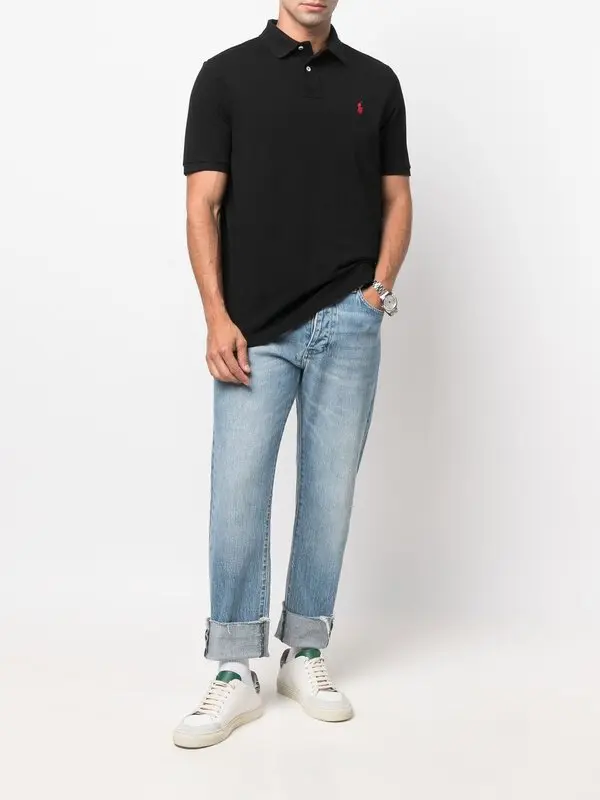 Polo Ralph Lauren Embroidered Logo Polo Shirt - Black