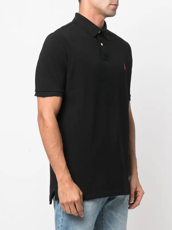 Polo Ralph Lauren Embroidered Logo Polo Shirt - Black
