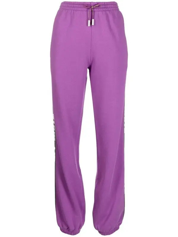 Off-White Logo-tape Cotton Track Pants - Purple