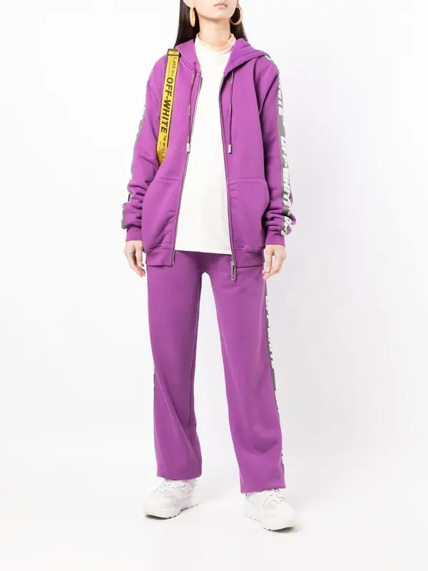 Off-White Logo-tape Cotton Track Pants - Purple