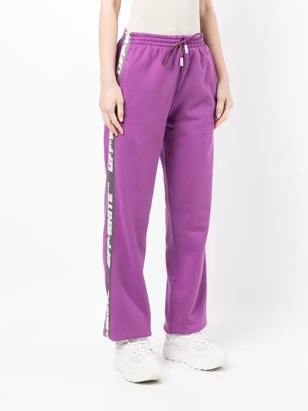 Off-White Logo-tape Cotton Track Pants - Purple