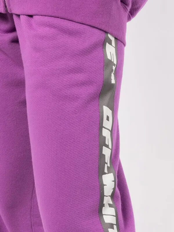 Off-White Logo-tape Cotton Track Pants - Purple