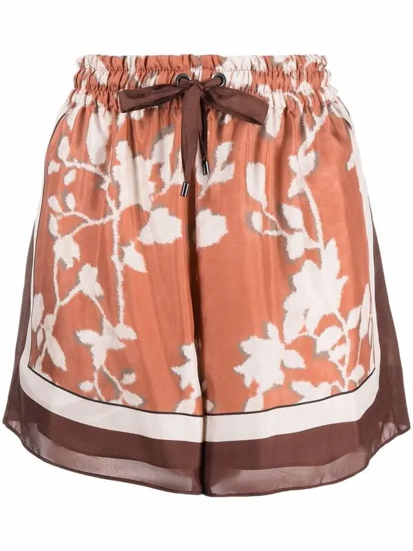 Brunello Cucinelli Floral-print Bermuda Short - Orange