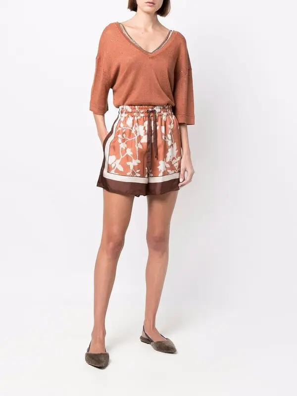 Brunello Cucinelli Floral-print Bermuda Short