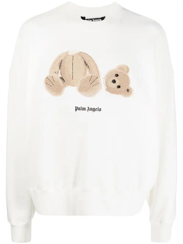 Palm Angels Bear-print Sweatshirt - White