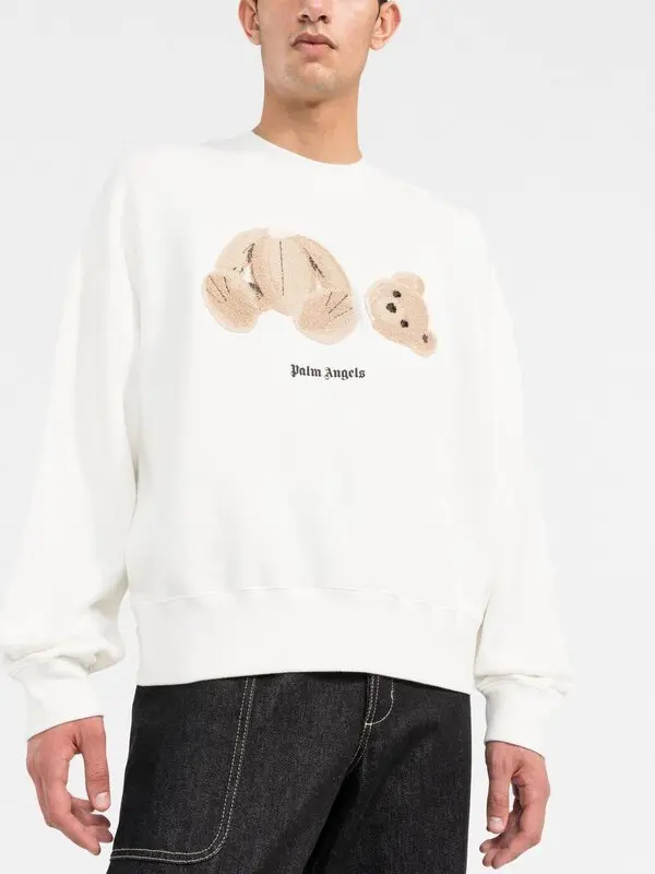 Palm Angels Bear-print Sweatshirt - White