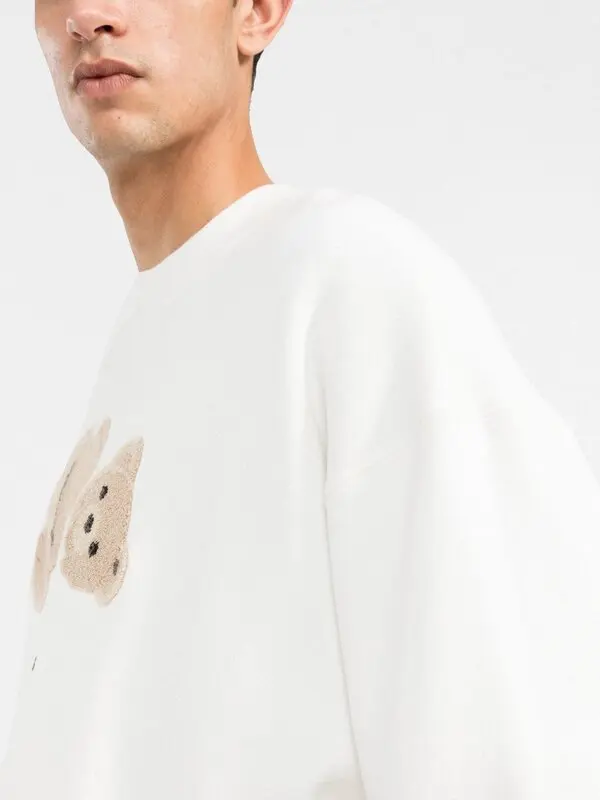 Palm Angels Bear-print Sweatshirt - White