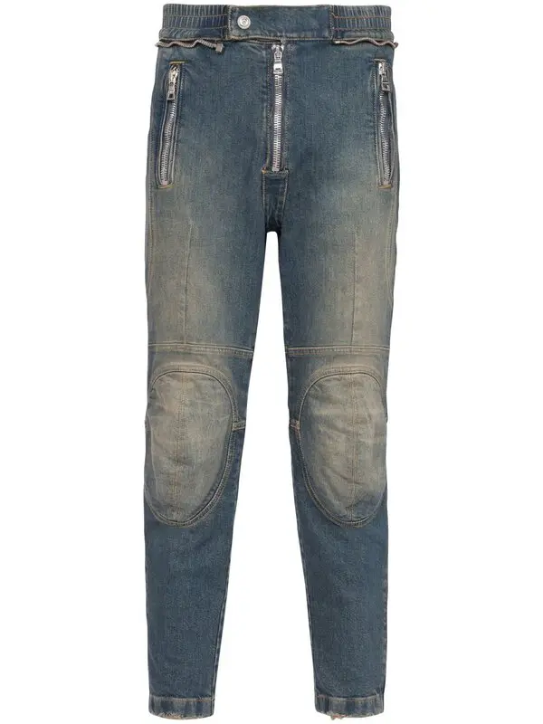 Balmain Two-tone Skinny Jeans - Black