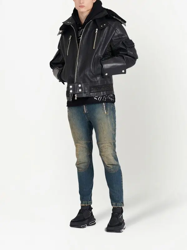 Balmain Two-tone Skinny Jeans - Black