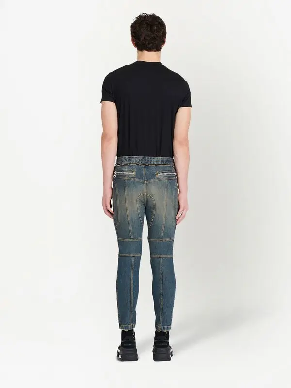 Balmain Two-tone Skinny Jeans - Black