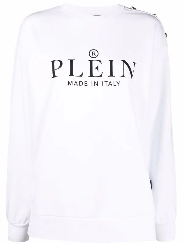 Philipp Plein Logo-print Crew Neck Sweatshirt - White