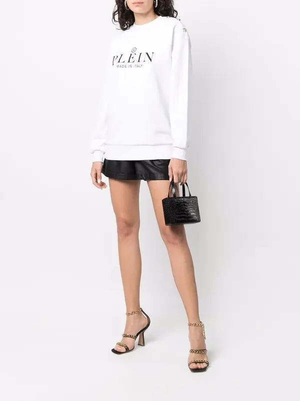 Philipp Plein Logo-print Crew Neck Sweatshirt - White