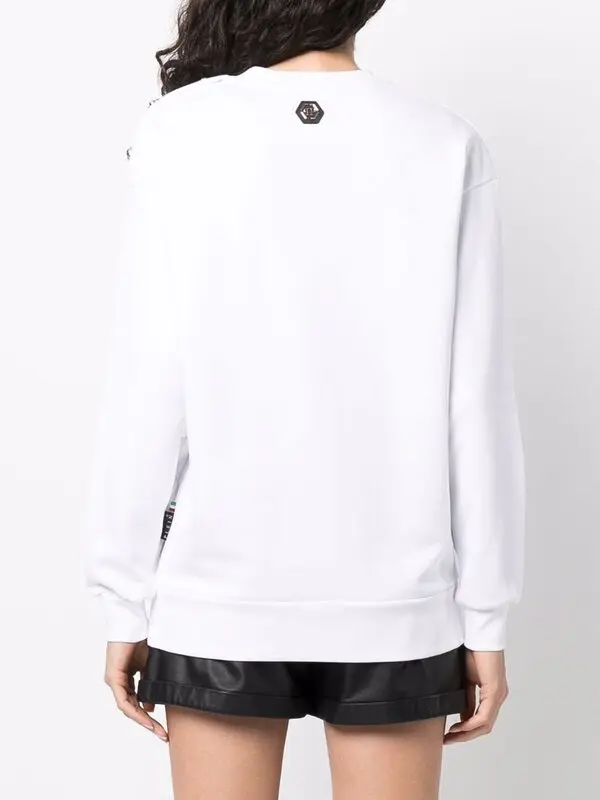 Philipp Plein Logo-print Crew Neck Sweatshirt - White