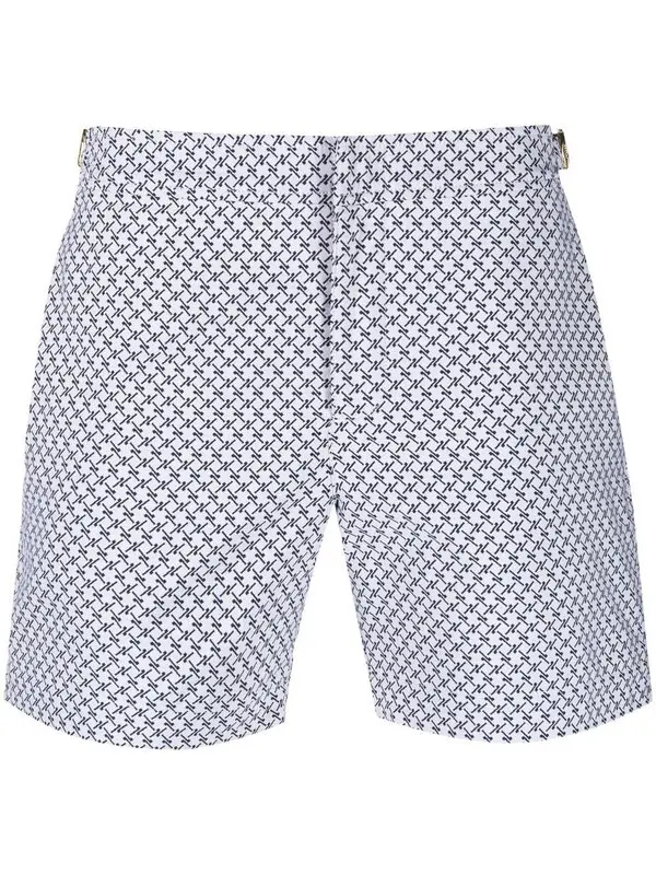 Orlebar Brown Bulldog Seglas Jacquard-print Swim Shorts - White