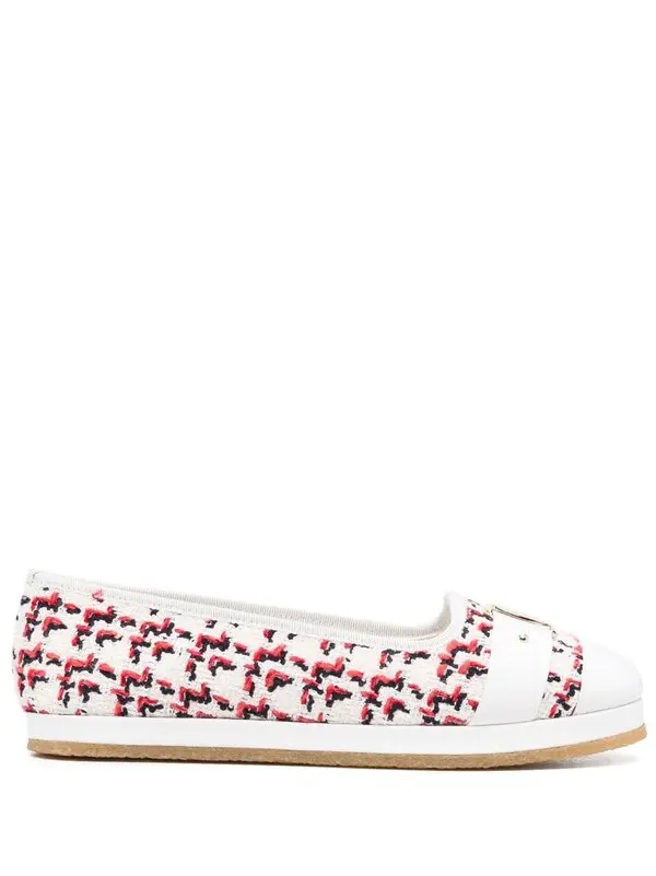 FERRAGAMO Kacy Woven Ballet Flats - White