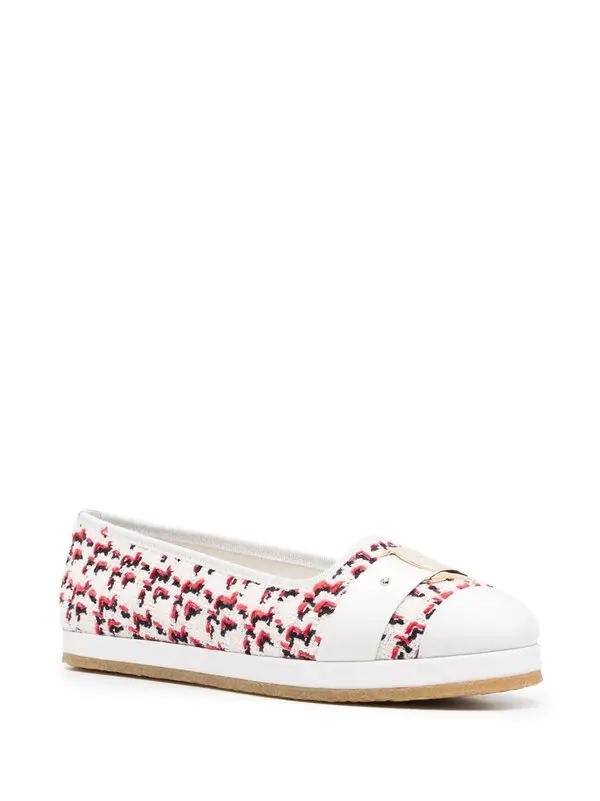 FERRAGAMO Kacy Woven Ballet Flats - White
