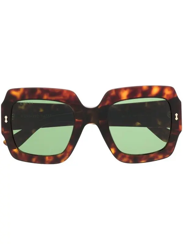 Gucci Brown Oversized Sunglasses with Tortoiseshell Frame Gucci GG1403S 002 Sunglasses Dark Havana - eye-oo.com main image 3