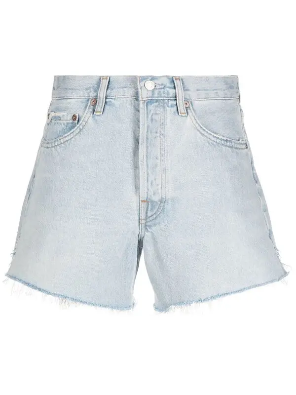 AGOLDE Frayed-edge Denim Shorts