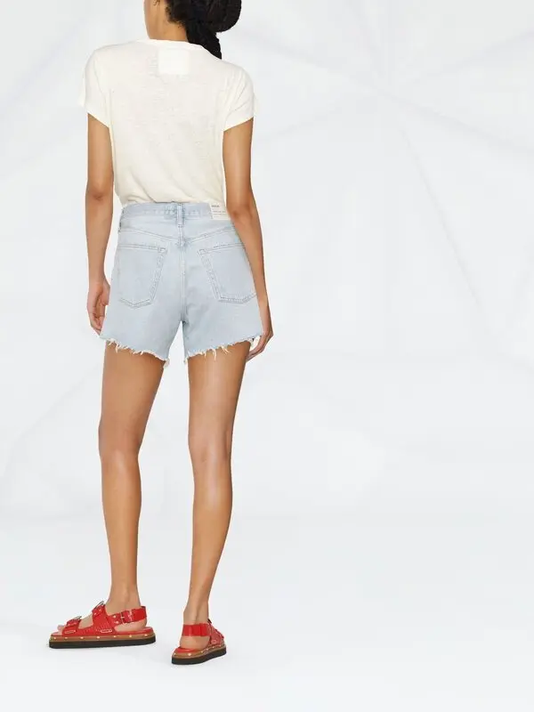 AGOLDE Frayed-edge Denim Shorts