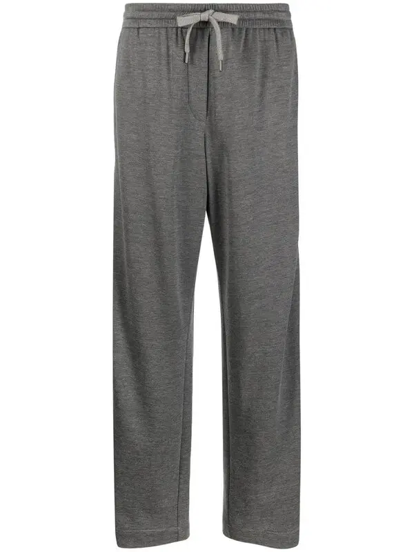 Brunello Cucinelli Jersey Drawstring Track Pants - Grey