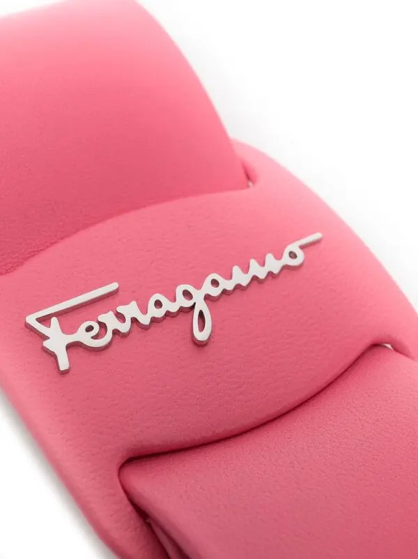 FERRAGAMO Logo-plaque Leather Hair Clip