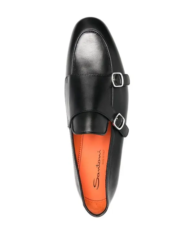 Santoni Leather Monk Shoes