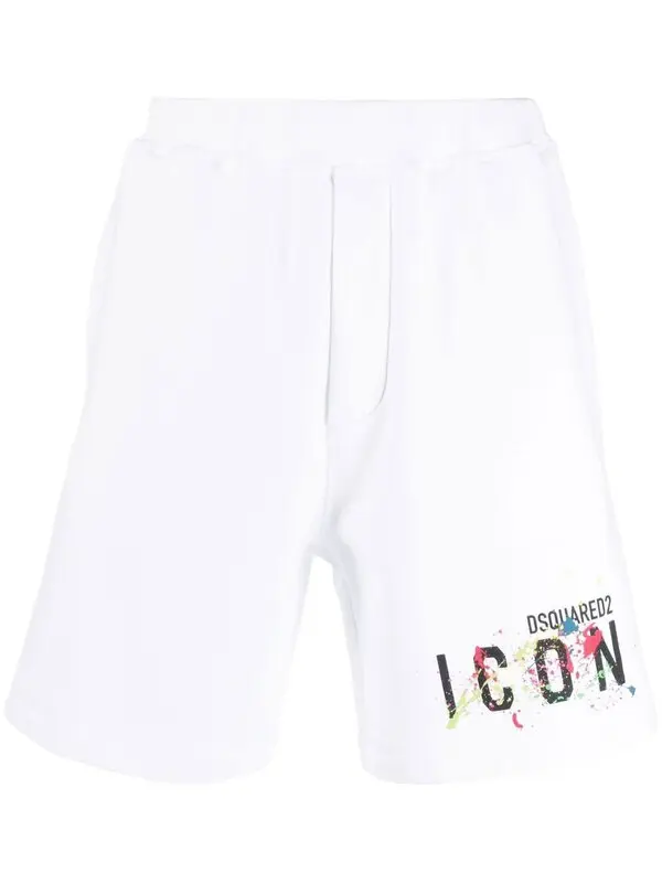 Dsquared2 Icon Cotton Track Shorts - White