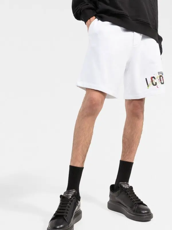 Dsquared2 Icon Cotton Track Shorts - White
