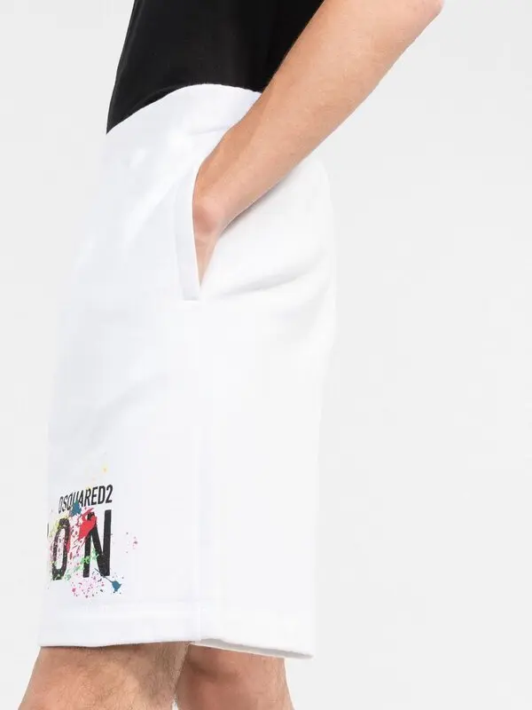 Dsquared2 Icon Cotton Track Shorts - White